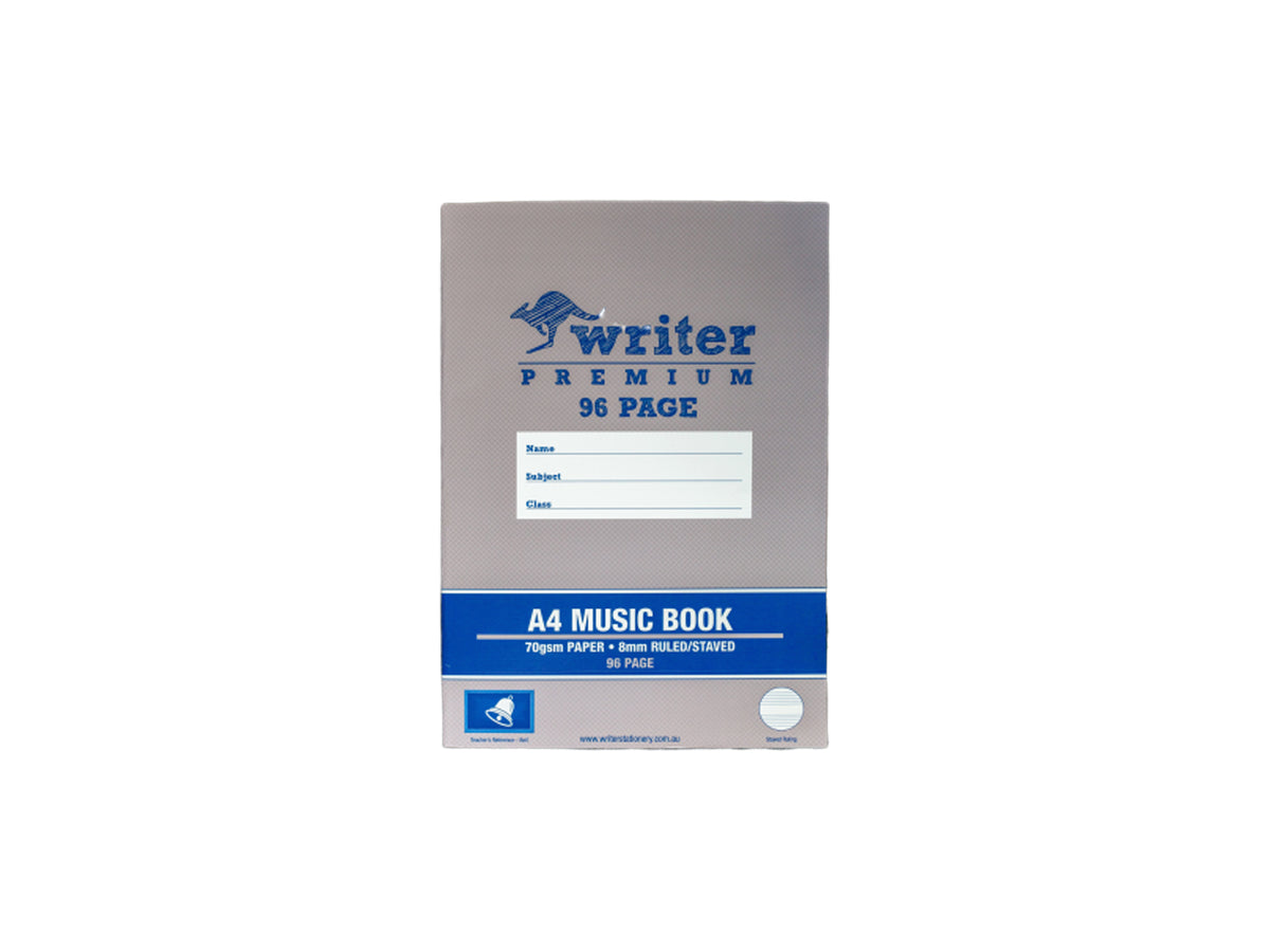 A4 Music Book – 8mm Feint and Staved 96pg – SAC Saints Shop